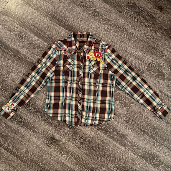 Double D Ranch | Tops | Doubled Ranch Plaid Button Down | Poshmark